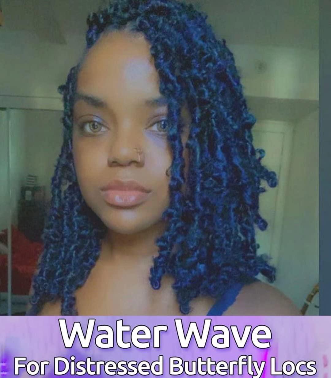 22 Blue Water Wave Crochet Hair Butterfly Soft Locs Ombre Blue Passion ...
