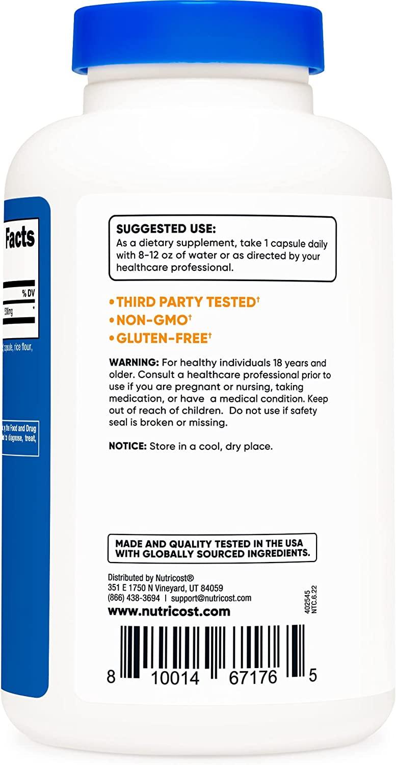 Nutricost Inositol Capsules 500mg - 240 Veggie Capsules (Non-GMO ...