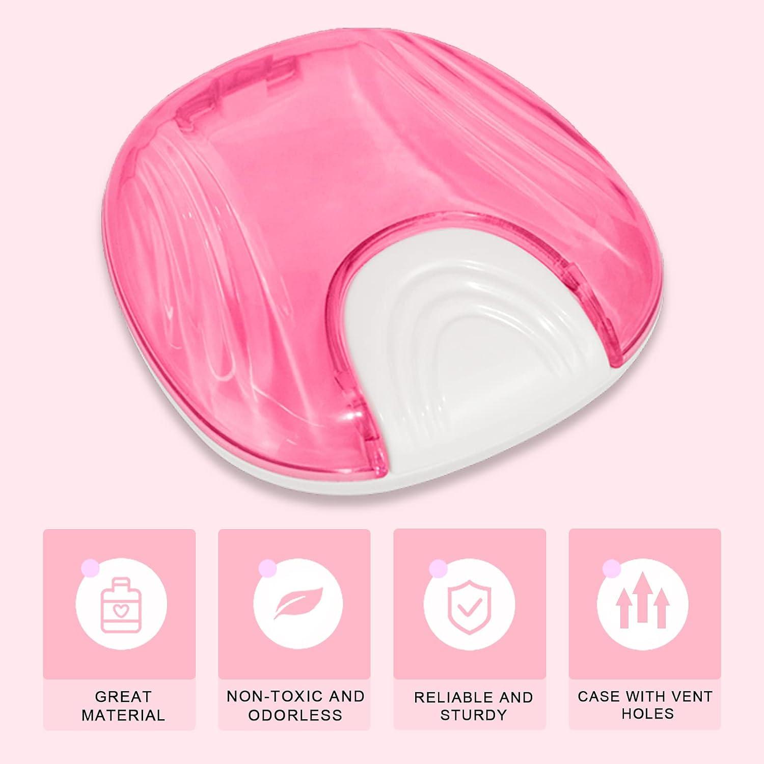 AliensRus Pink Retainer Case with Tools - Orthodontic Aligner Box with ...