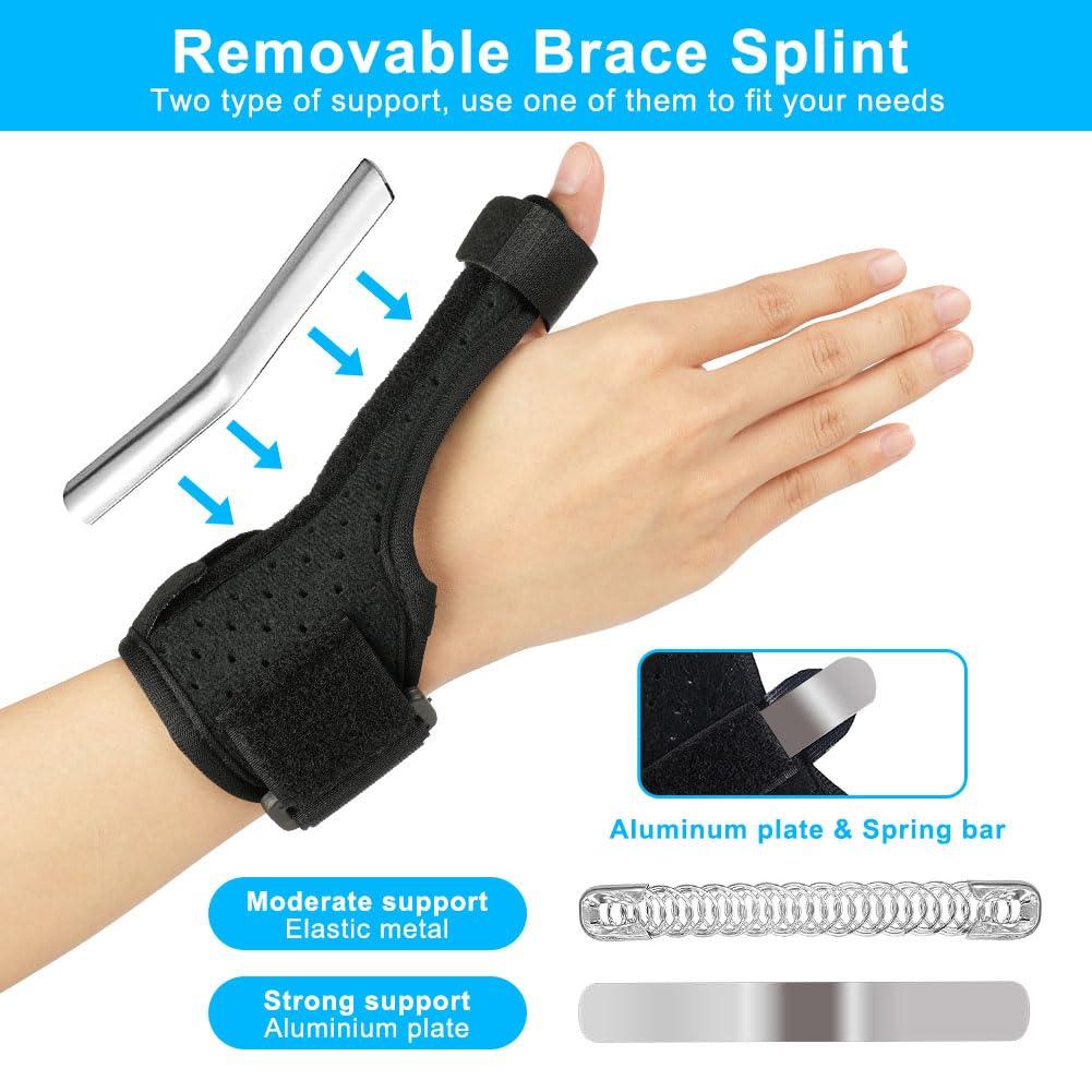 ACWOO Thumb Wrist Support Brace with Metal Splint - Reversible for ...