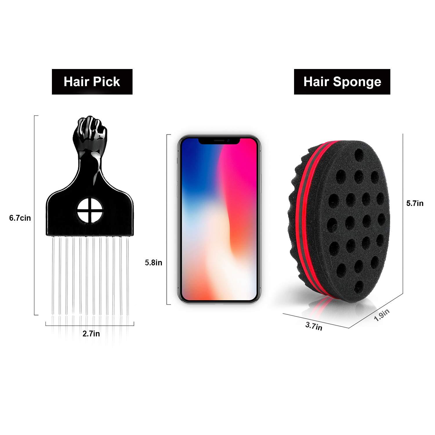 Hair Sponge Set - Magic Twist Sponge Brush for Curls, Dreads & Afros (3 ...