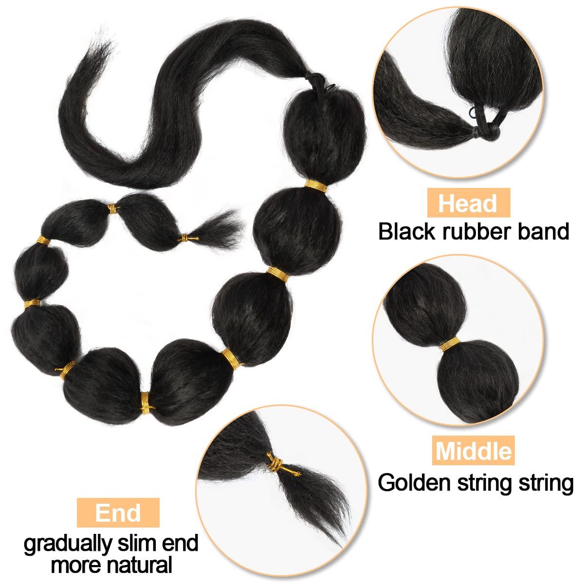 34 Inch Long Bubble Ponytail Extension for Black Women - Kinky Straight ...