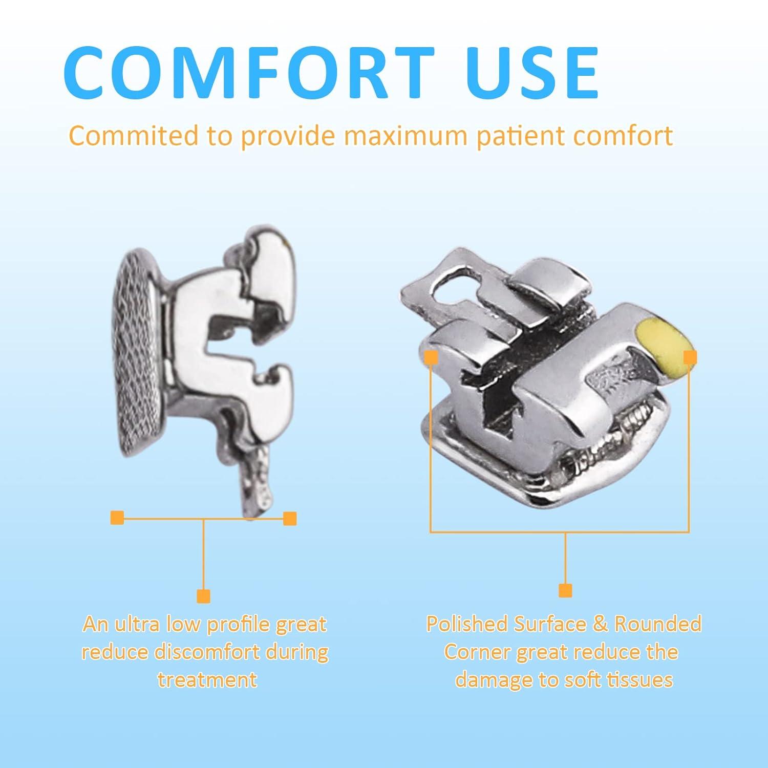 Anhuadental Orthodontic Self-Ligating Metal Bracket 0.022 Roth 3 with ...