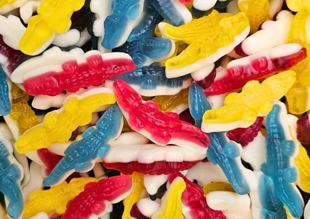 Gummy Jelly Crocodile Sweets - 1KG Bag - Mixed Colours Of Foam Jelly ...