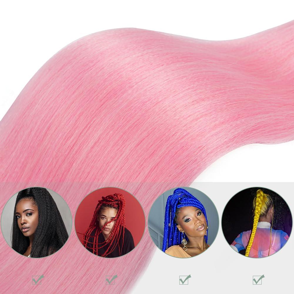 Pre-Stretched 32 Inch Braiding Hair - 6 Packs Yaki Texture Crochet Hair ...