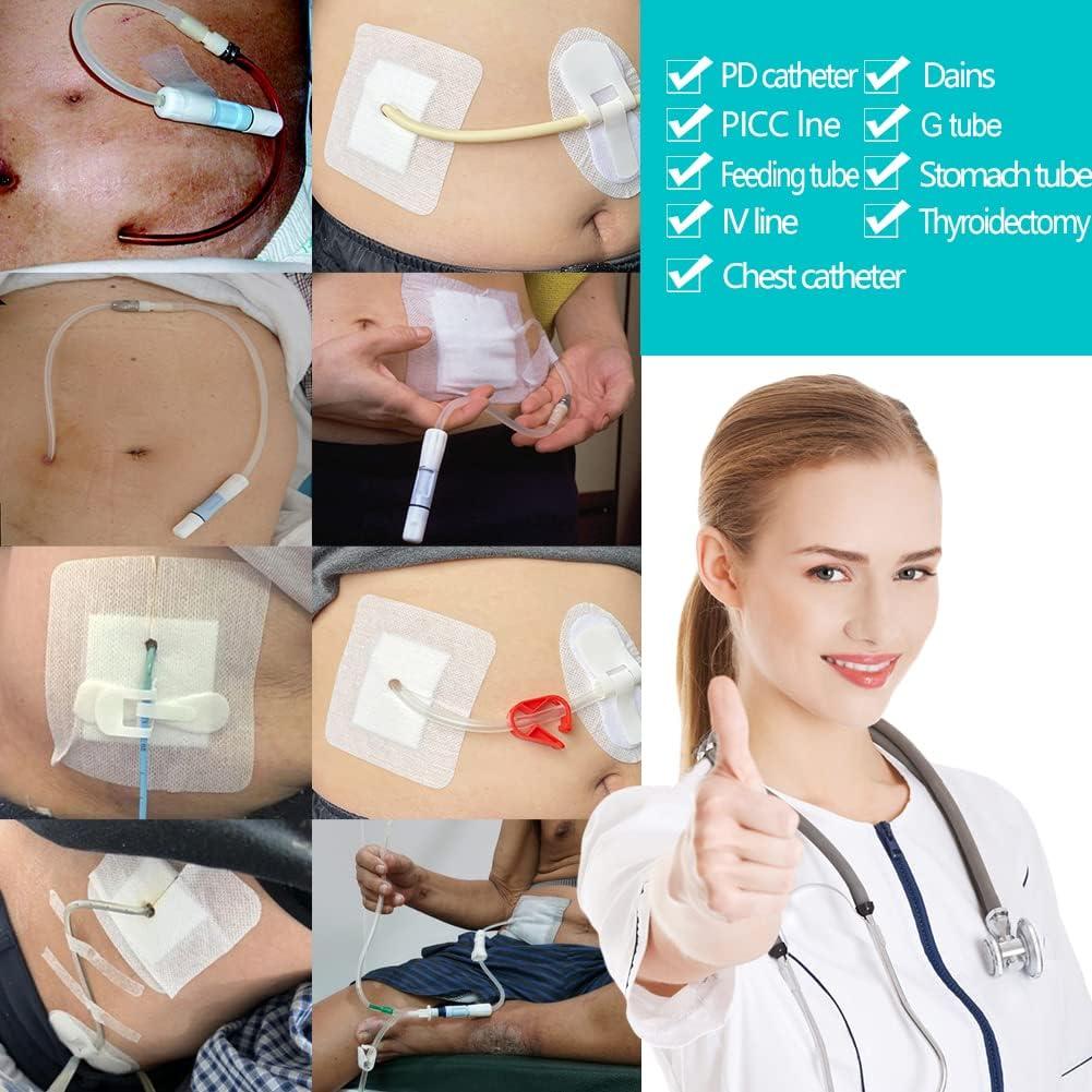 Split Drain Adhesive Bandages 4x4 for PD Catheter & Feeding Tube - Pack ...