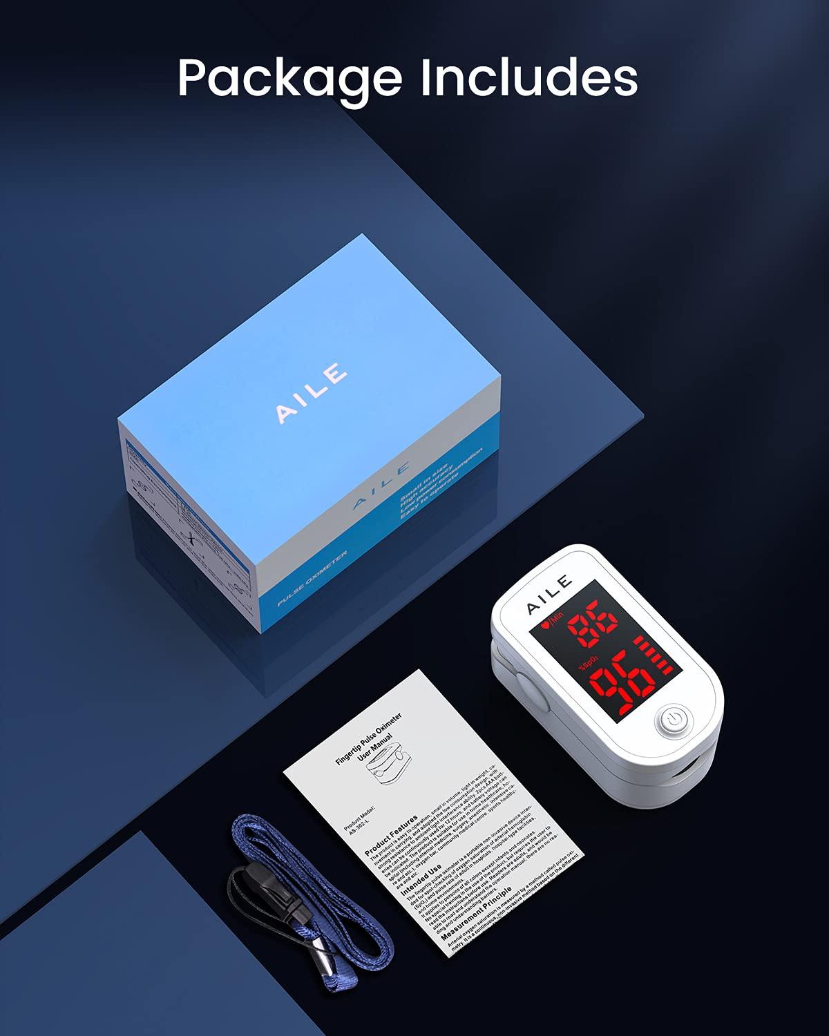 2023 AILE Pulse Oximeter Oxygen Monitor Finger Adults Accurate Fast ...