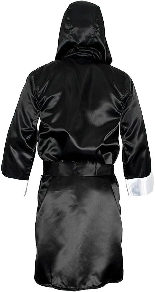 Cleto Reyes Satin Boxing Robe with Hood - Large - Black/White | Premium ...