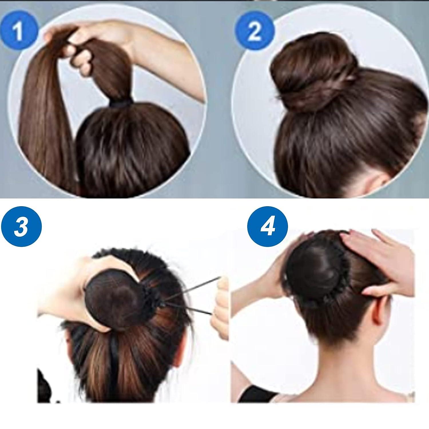 AsggBah 3pcs Colored Hair Net Bun Covers with Flower Deco | Dance Snood ...
