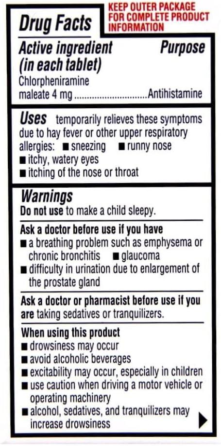 Chlor-Trimeton 4mg Chlorpheniramine Maleate Tablets - 100 Count (6 Pack)