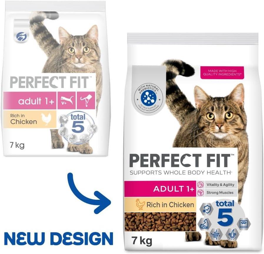 PERFECT FIT Cat Complete Dry Adult 1+ Chicken 7kg Chicken 7 kg (Pack of ...