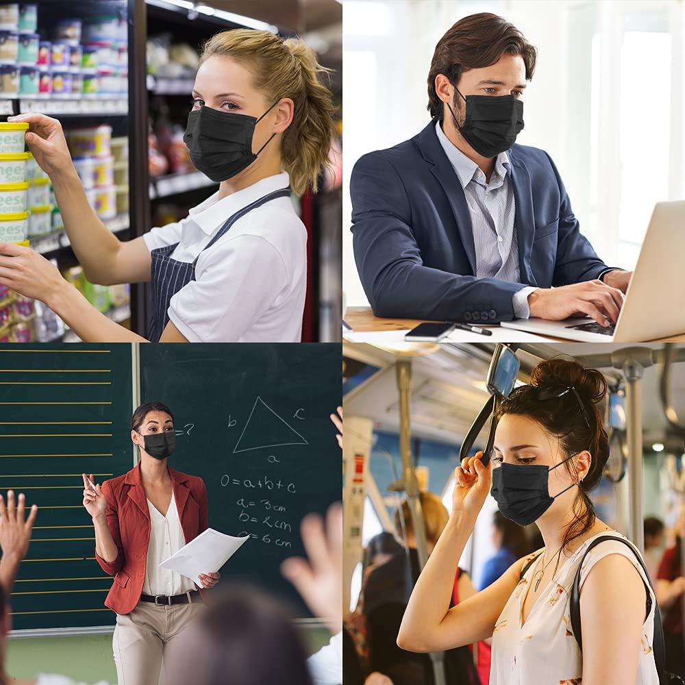 Face Masks Black Disposable - 50 Pack - Smooth Sales Black Mask