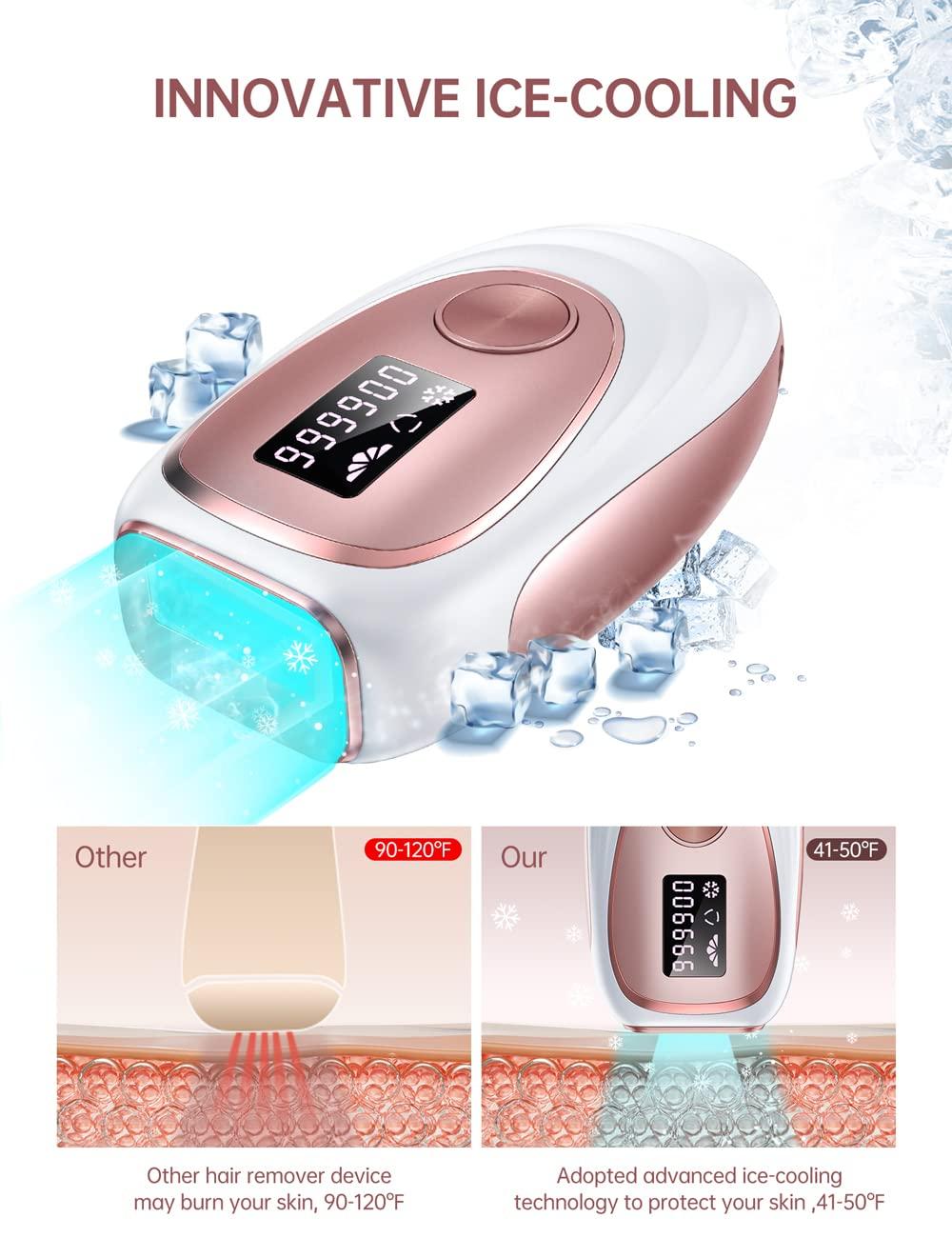 Rose IPL Hair Removal Device with Cooling System | Upgraded to 999,900 ...