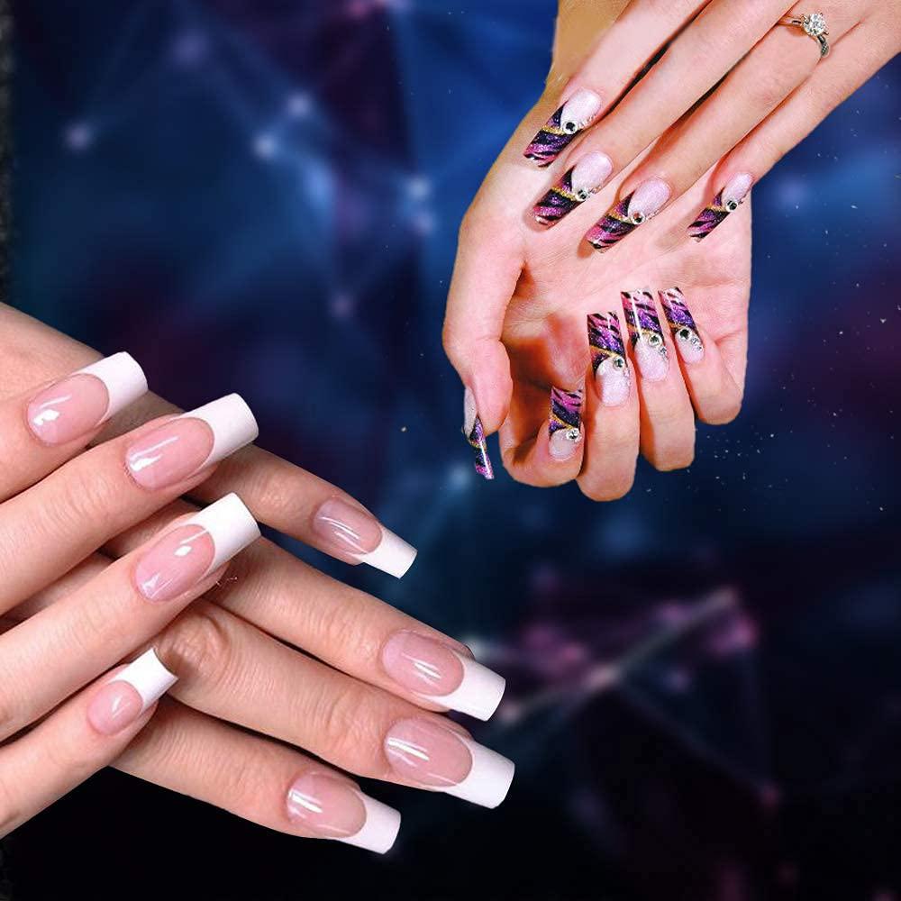 500 Pieces Acrylic False Nails Set - Half Cover Coffin Shape Tips ...