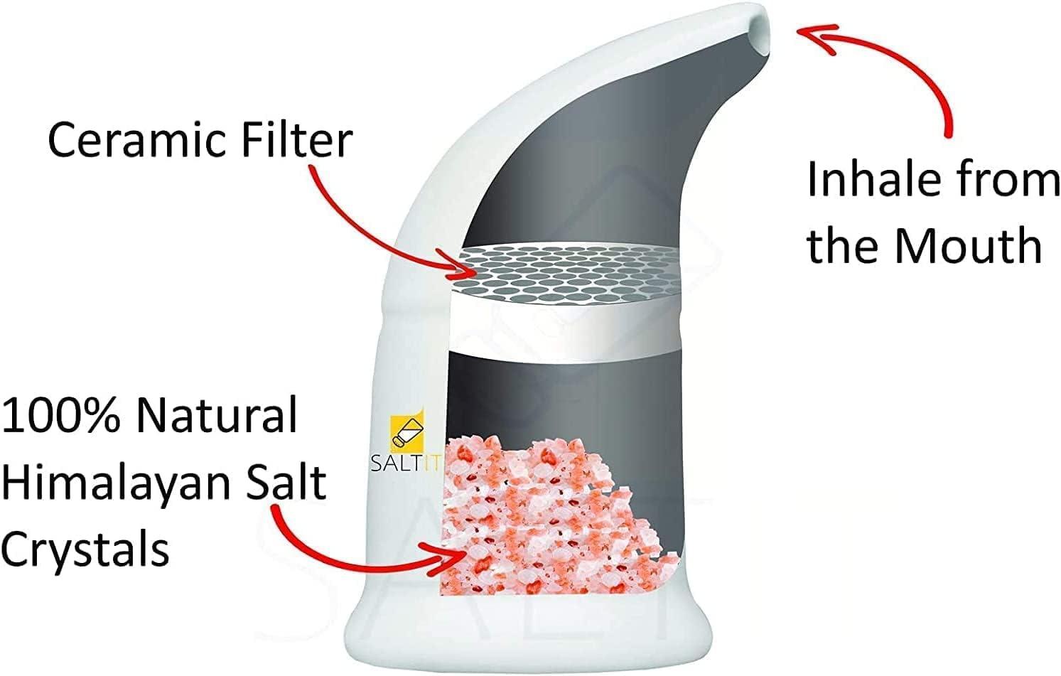 PROFIRST Salt Inhaler Pipe with Natural Himalayan Pink Salt Crystals ...