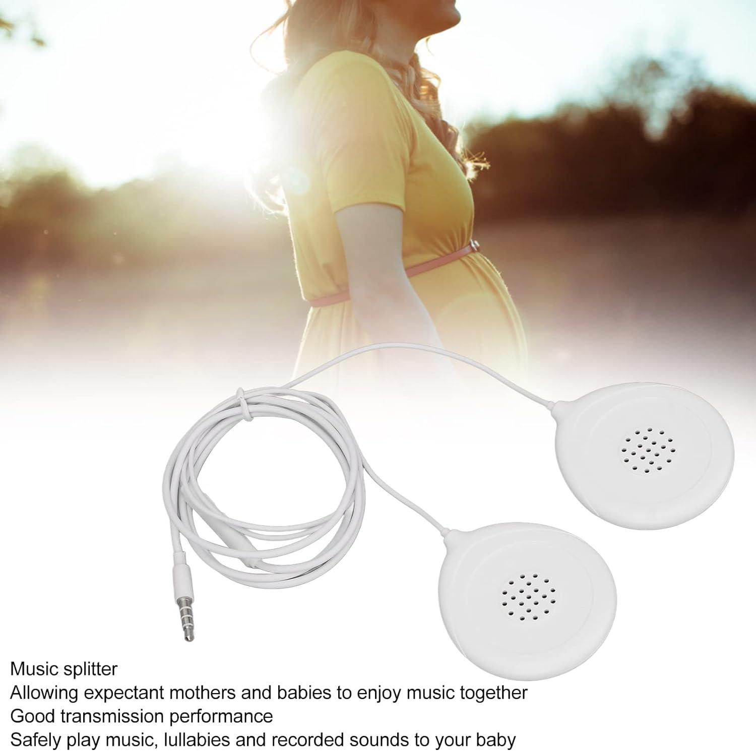Prenatal Belly Speakers - Baby Bump Headphone for Pregnancy - White (12 ...