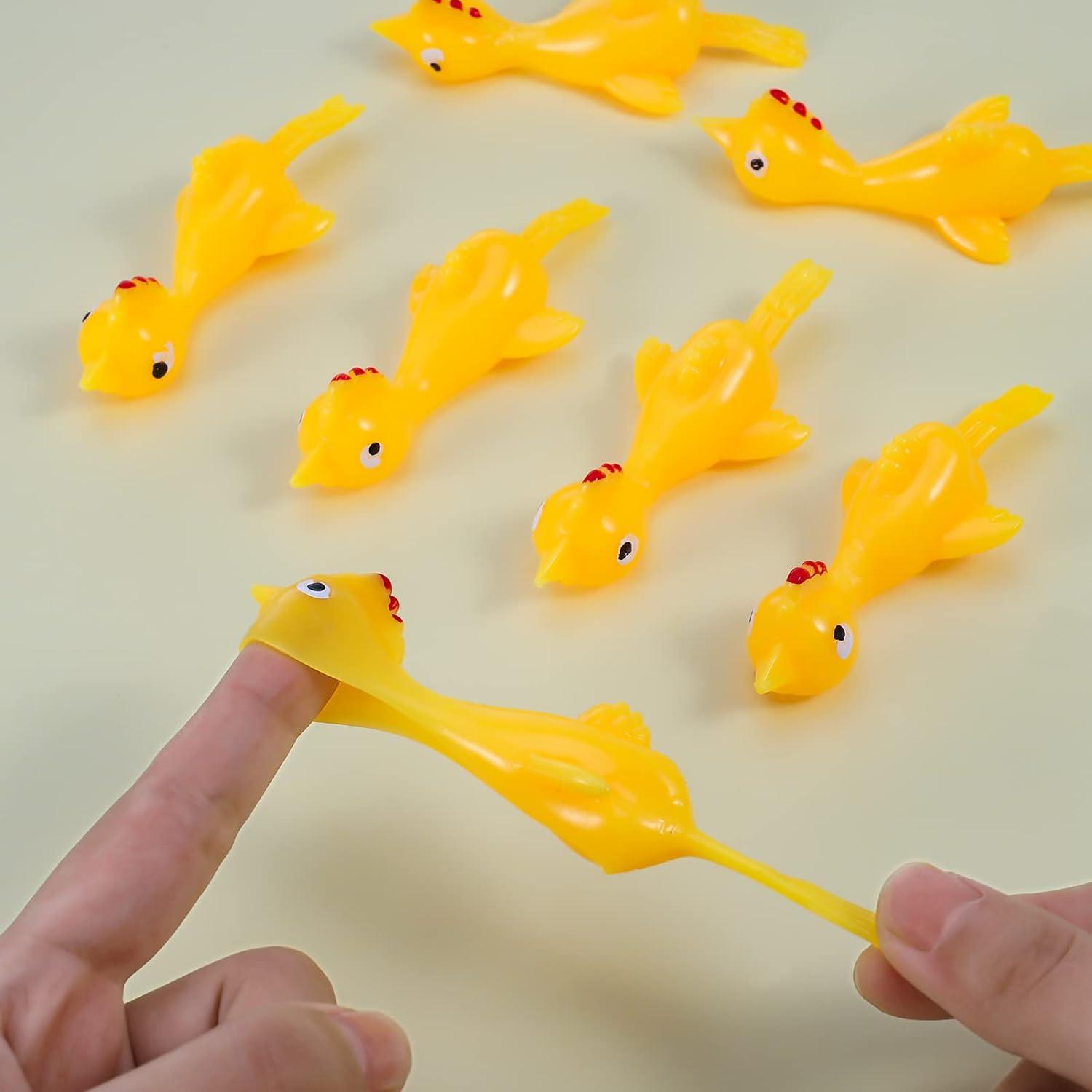 Fuyamp 30 Pcs Slingshot Chicken Stretchy Flying Chickens Flick Toy ...