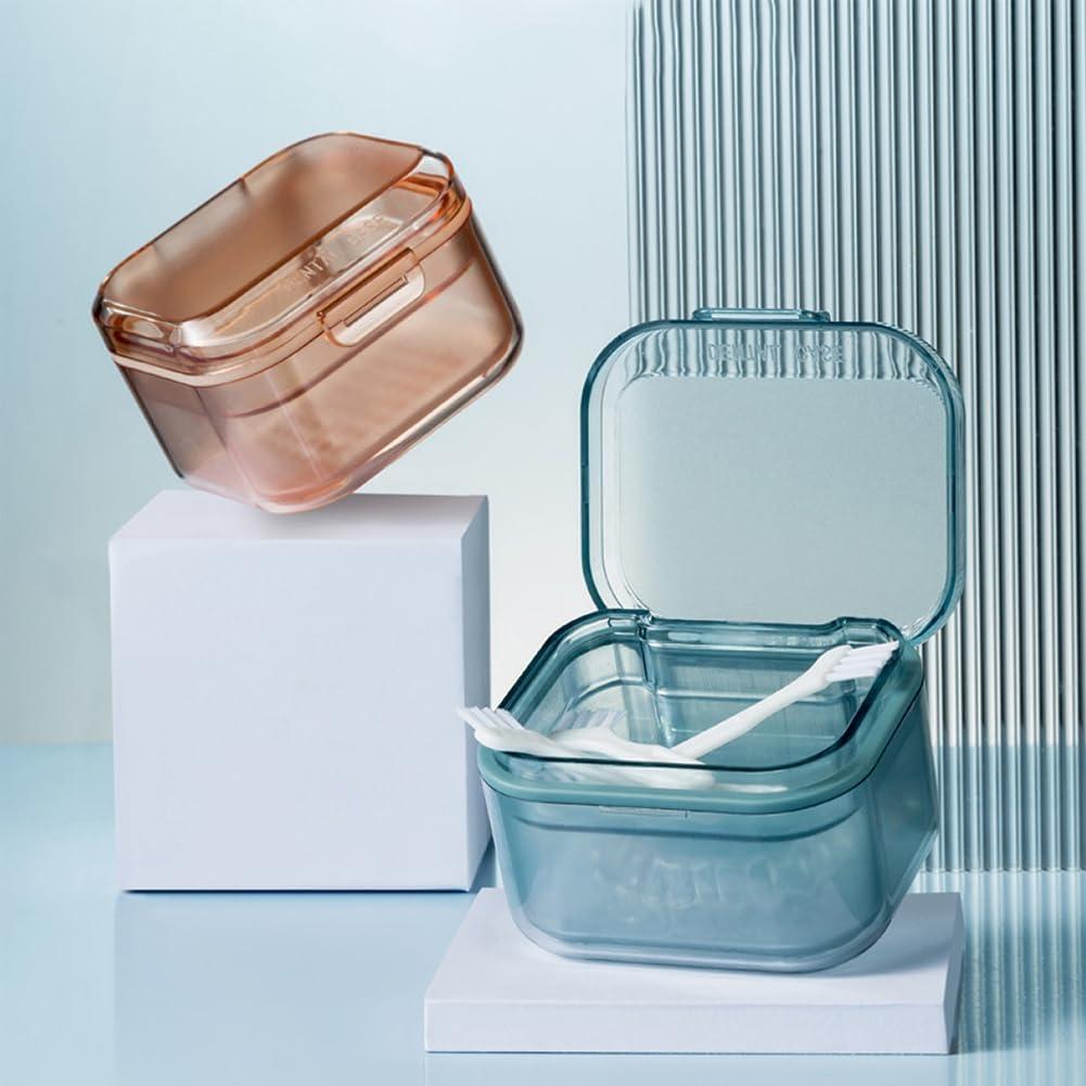 Koomuao Portable Denture Box with Strainer - Black | Ideal for Dentures ...