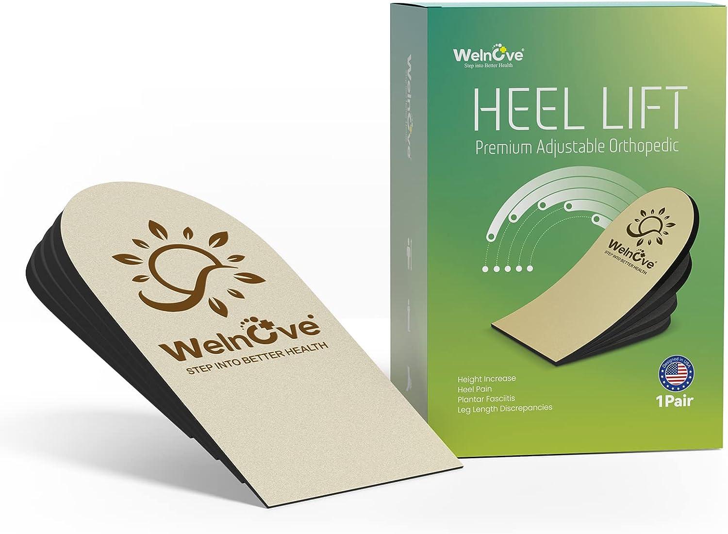 Welnove Adjustable Heel Lifts - 4-Layer Orthopedic Shoe Inserts for ...