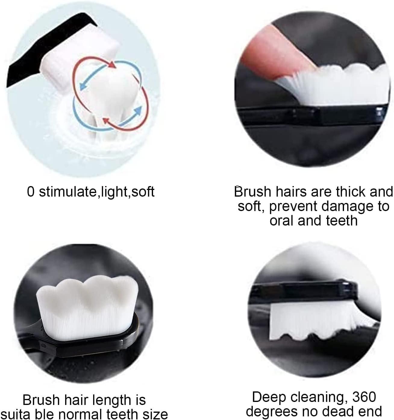 BREVI Toothbrush 4 Pack Ultra-fine Soft Toothbrush Nordic-Inspired ...