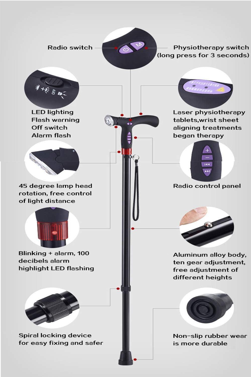 Smart Walking Stick Walking Cane with Non Skid Replaceable Rubber Tips ...