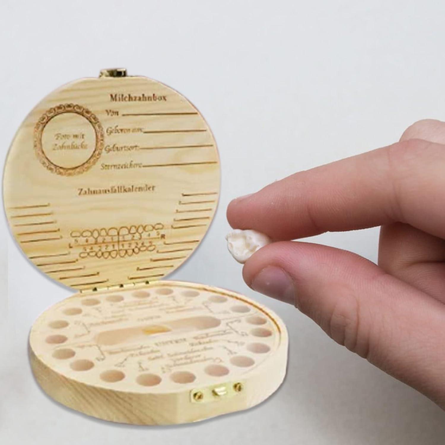 Garomia Cartoon Dinosaur Tooth Box - Wooden Milk Teeth Storage for Kids ...