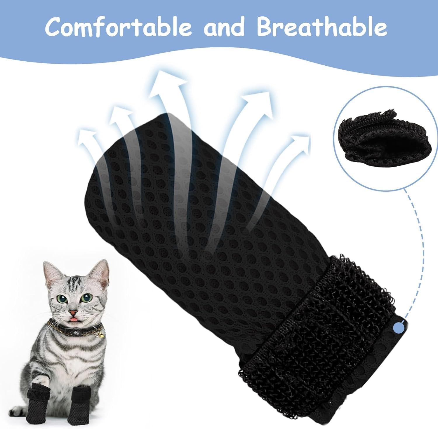 4 Pieces Cat Claw Covers - Breathable Mesh Paw Caps for Scratch ...