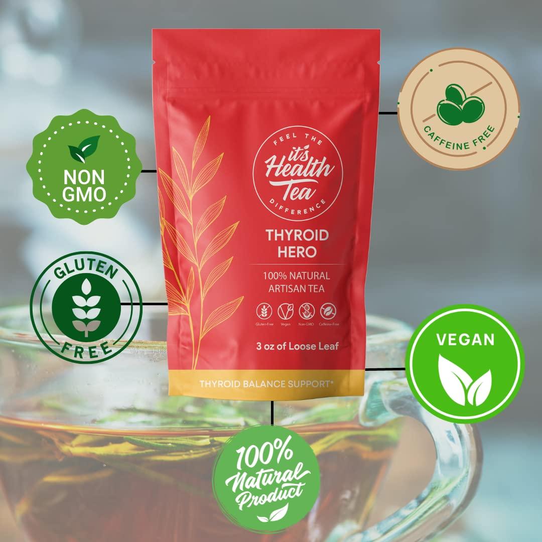 Thyroid Hero Herbal Tea for Thyroid Balance - 35 Tea Bags with 8 ...