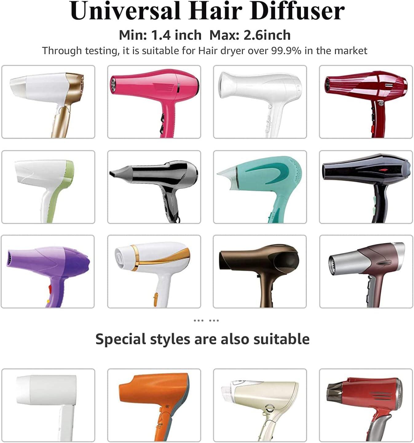 Universal Hair Diffuser for Curly Hair - Adjustable Attachment for ...