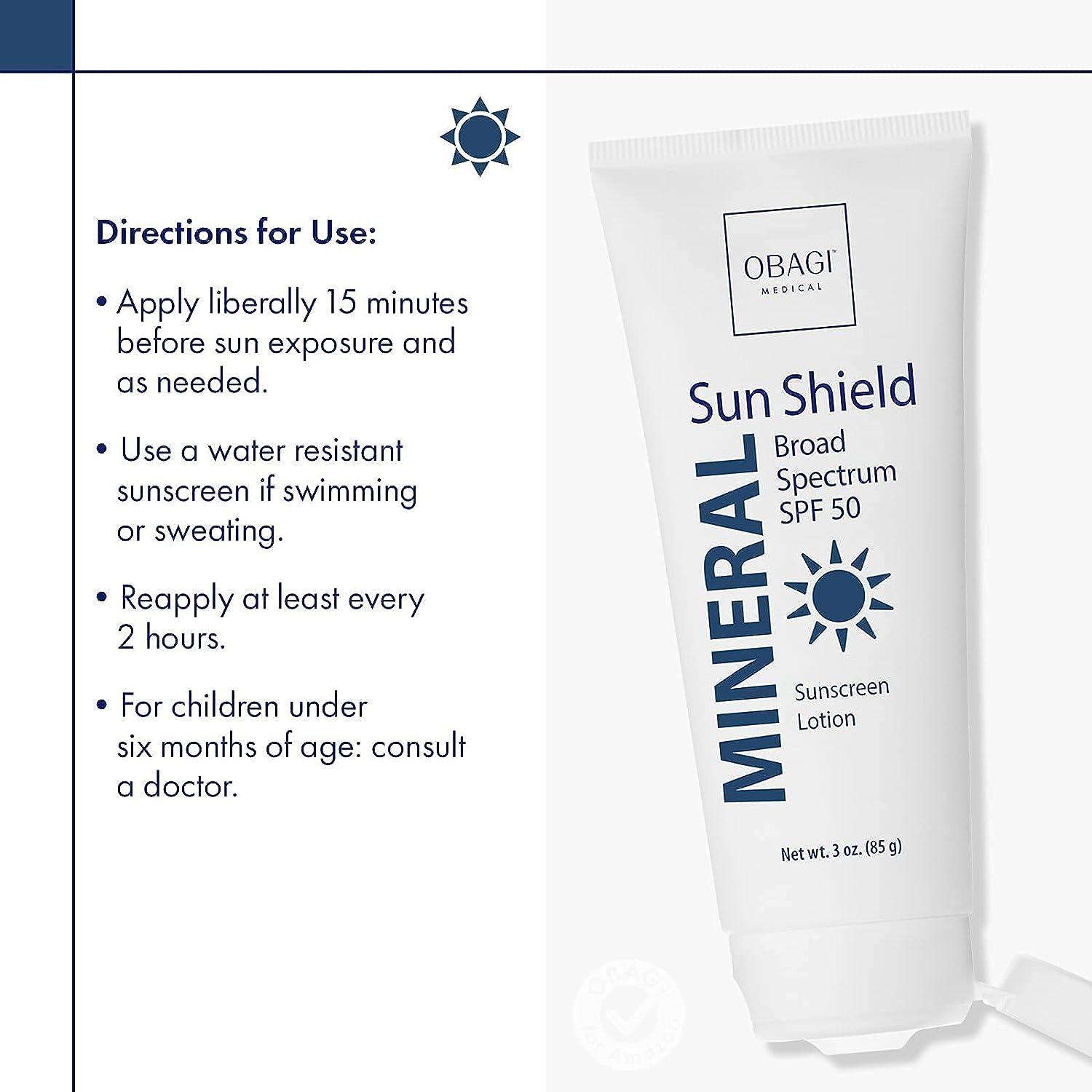 Obagi Sun Shield Mineral SPF 50 Sunscreen 3 Oz - Broad Spectrum ...