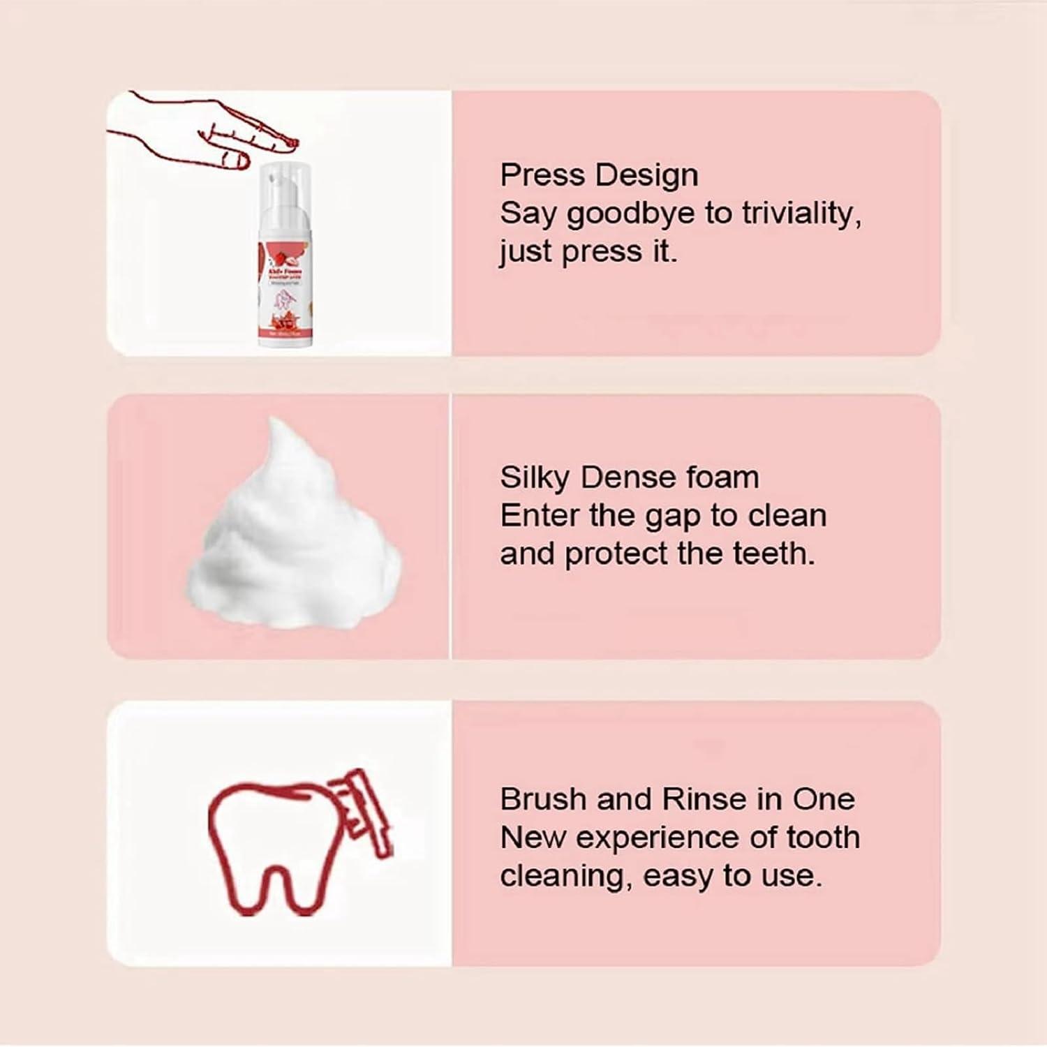 2PCS Kids Strawberry & Blueberry Foam Toothpaste for U-Shaped ...