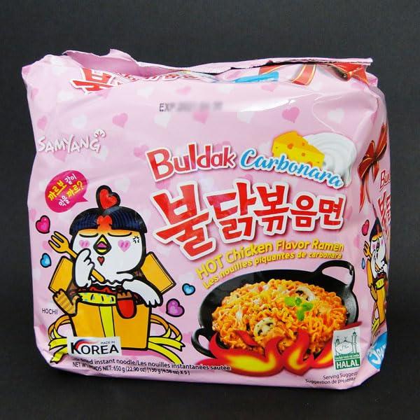 5 Packs Samyang Buldak - Carbonara Hot Chicken Flavour Ramen 130g (Total 650g) | Stir Fried ...