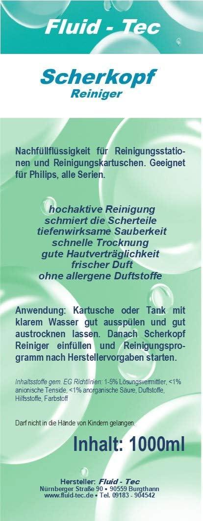 Fluid-Tec 2L Shaving Head Cleaner Refill for Philips Electro Razor | Compatible with Series 5000 ...