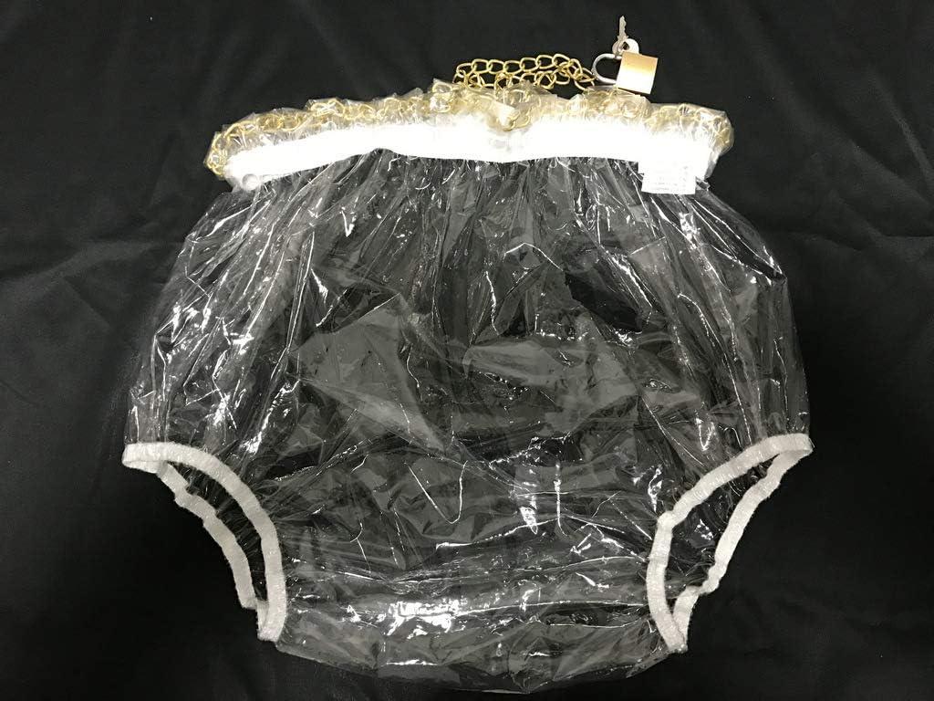 Haian ABDL Pull-On Locking Plastic Pants M Glass Clear - Secure and ...