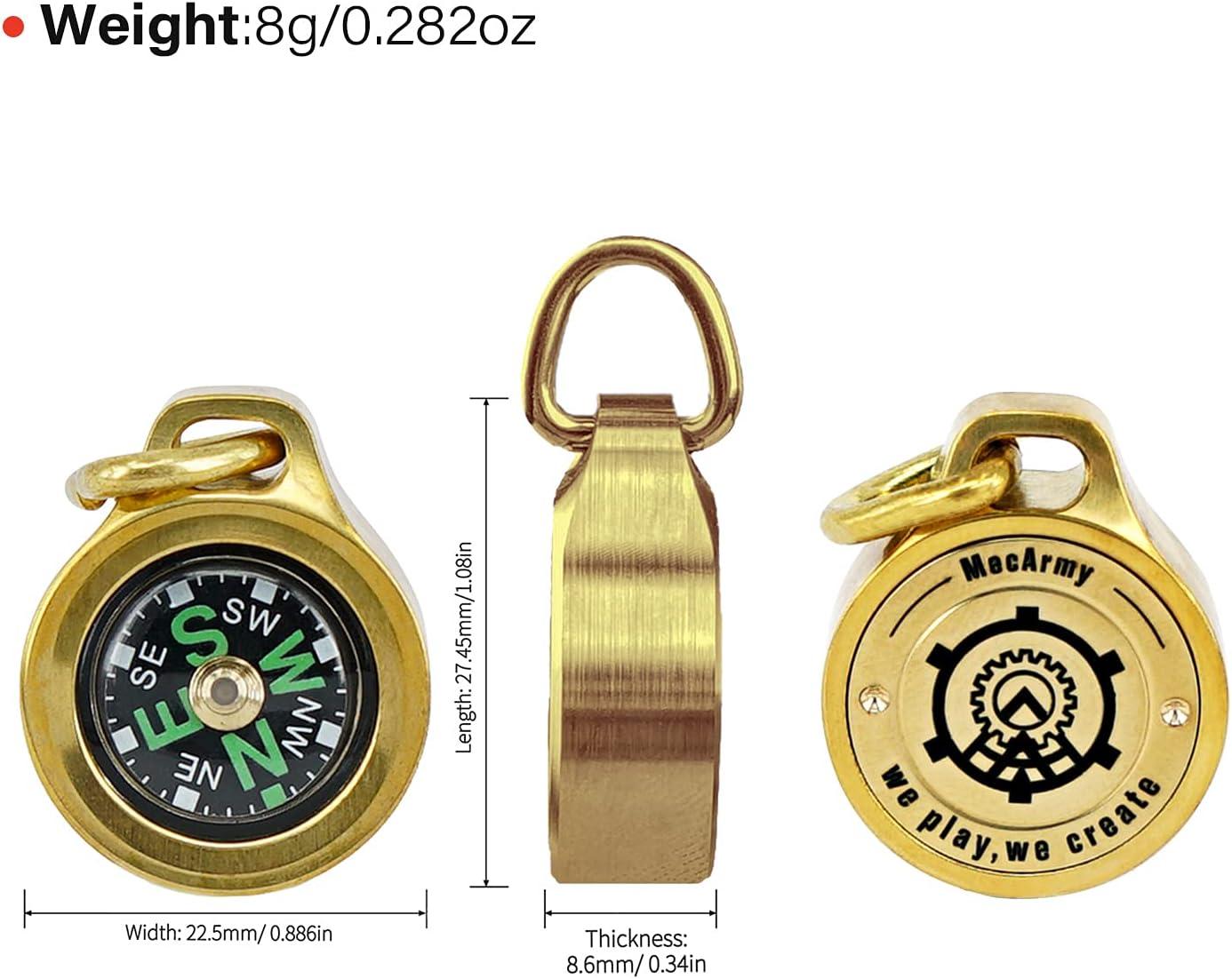 MecArmy CMP Titanium/Brass Grade Compass Teardrop Shaped Survival ...