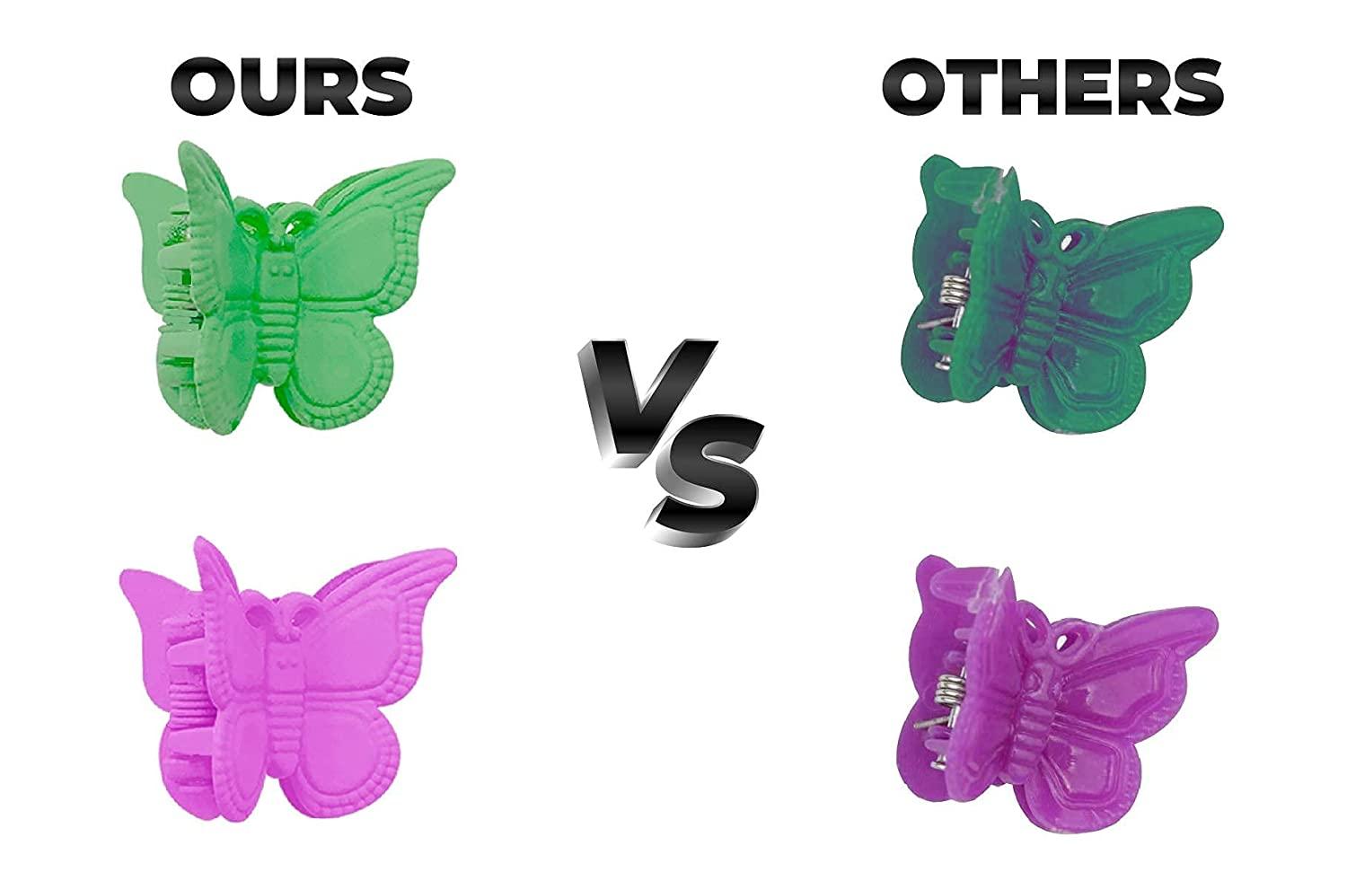 Mesmeriser Butterfly Clips Pack - 50 Assorted Matte Colours Hair Claws ...