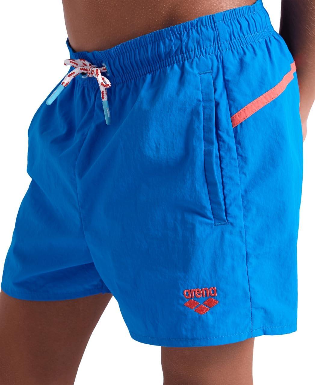ARENA Boys' Pro_File Beach Short Swim Trunks - Blue Lake-Calypso Coral ...