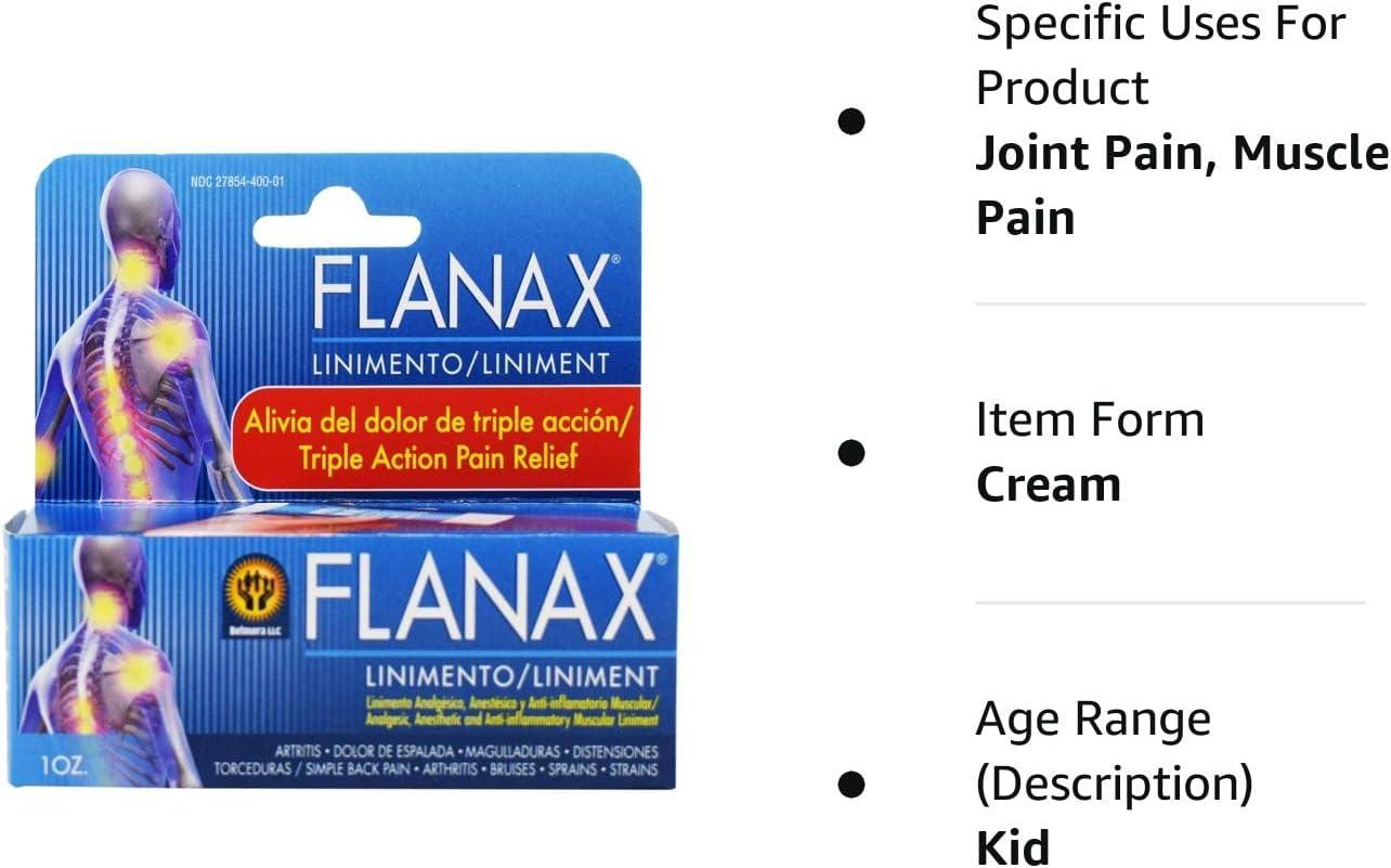 Flanax Pain Relief Cream 1oz | Fast-Acting Muscle & Joint Pain Relief