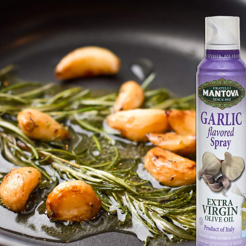 Mantova Garlic Flavored Extra Virgin Olive Oil Spray - 8 oz - Made in ...