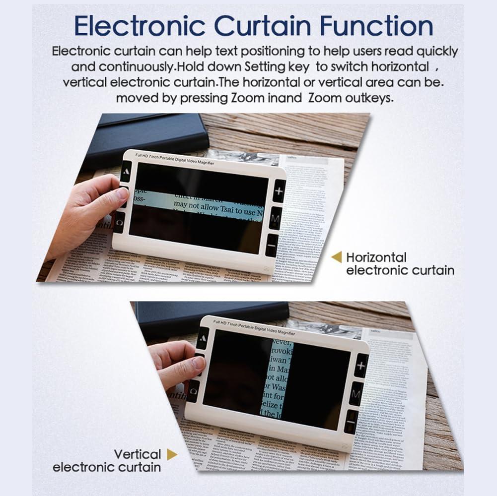 7 Inch Portable Digital Magnifier 2X-32X Zoom Low Vision Video ...