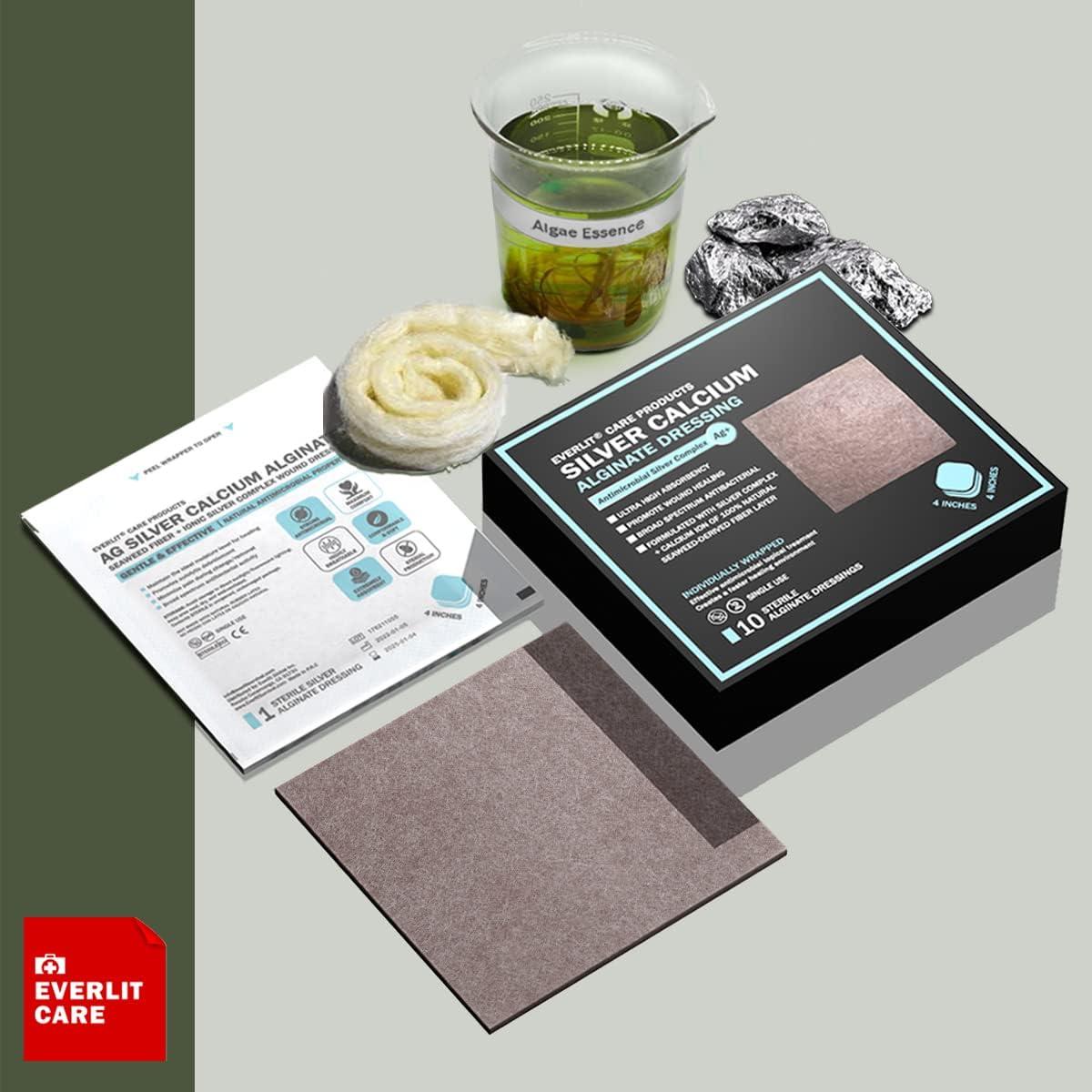 Everlit AG Silver Calcium Alginate Wound Dressing | Sterile Absorbent ...