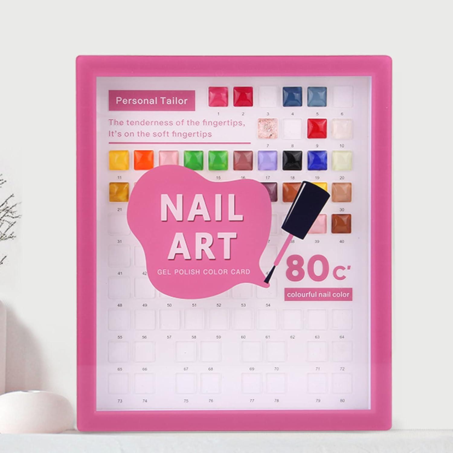 80 Color Removable Nail Art Display Book - Magnetic Closure Nail Color ...