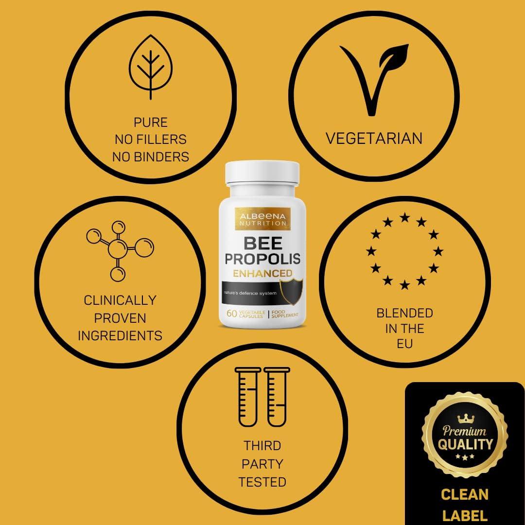 ALBEENA Bee Propolis Capsules with Bioperine - Natural Antibiotic ...