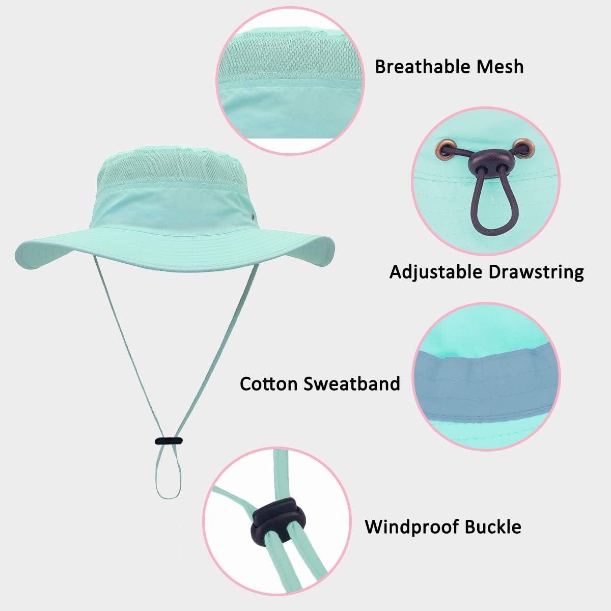 Women's UPF 50+ Sun Protection Bucket Hat - Coral Blue | Quick-Dry Mesh ...