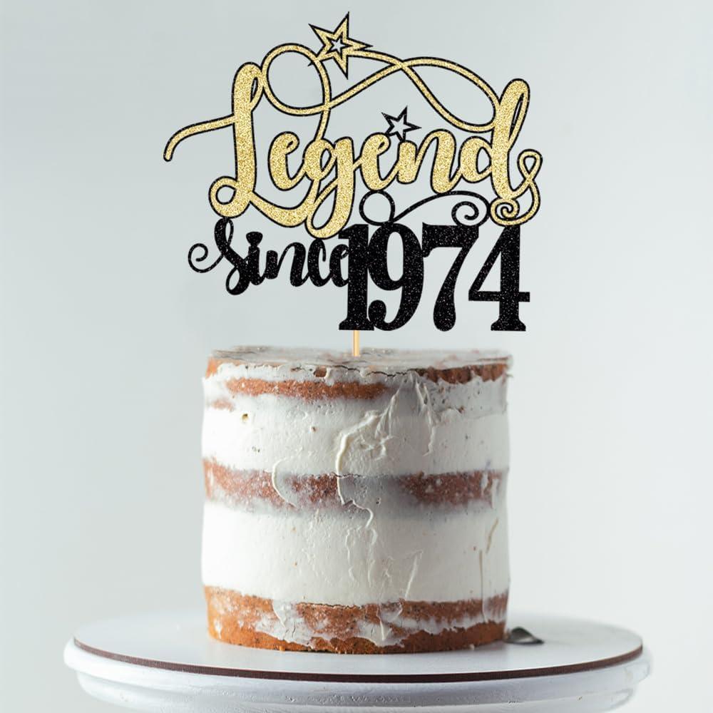 WRACKKIAR Legend Since 1974 Cake Topper Cheer 50th Cake Topper Happy ...