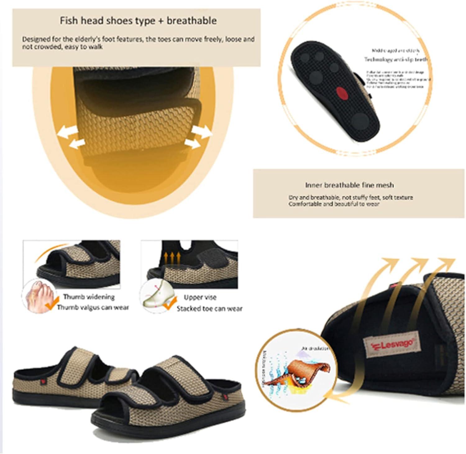 LEEWEE Wide Width Open Toe House Slippers for Conditions like Hammer ...