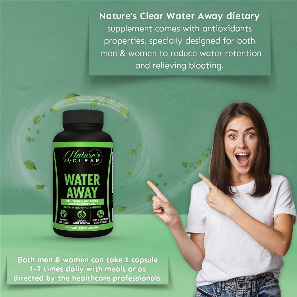 Natural Water Away Pills with Dandelion, Potassium, Green Tea & Apple ...