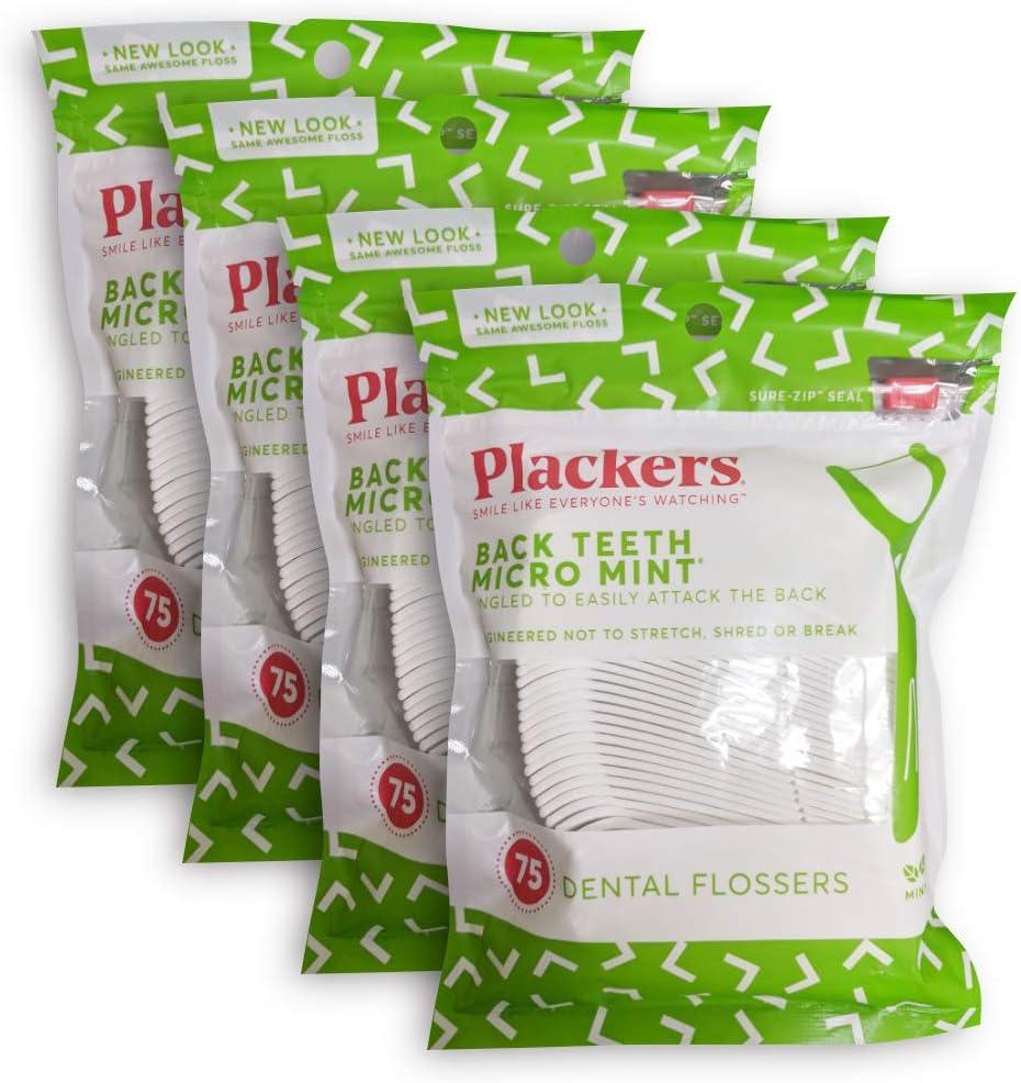 Buy Plackers Light Flossing Mint - 75 Pieces (4 Pack) | International ...