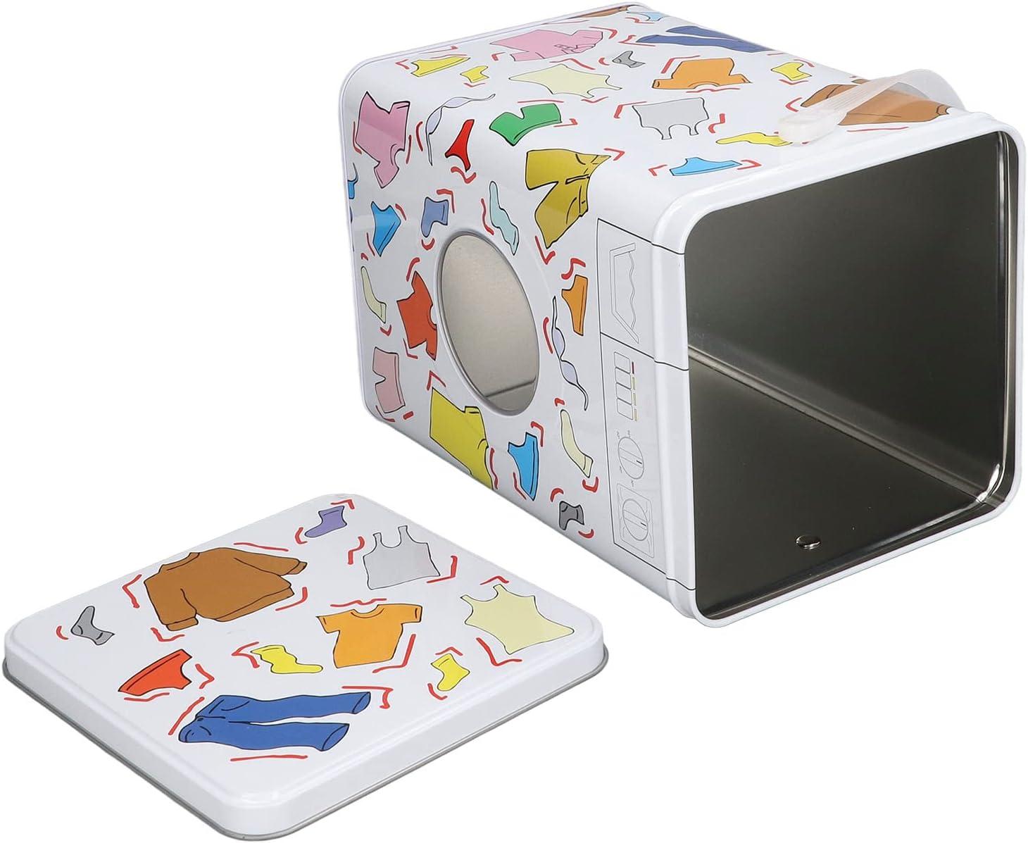 Laundry Tin Container with Lid Washing Machine Appearance Powder ...
