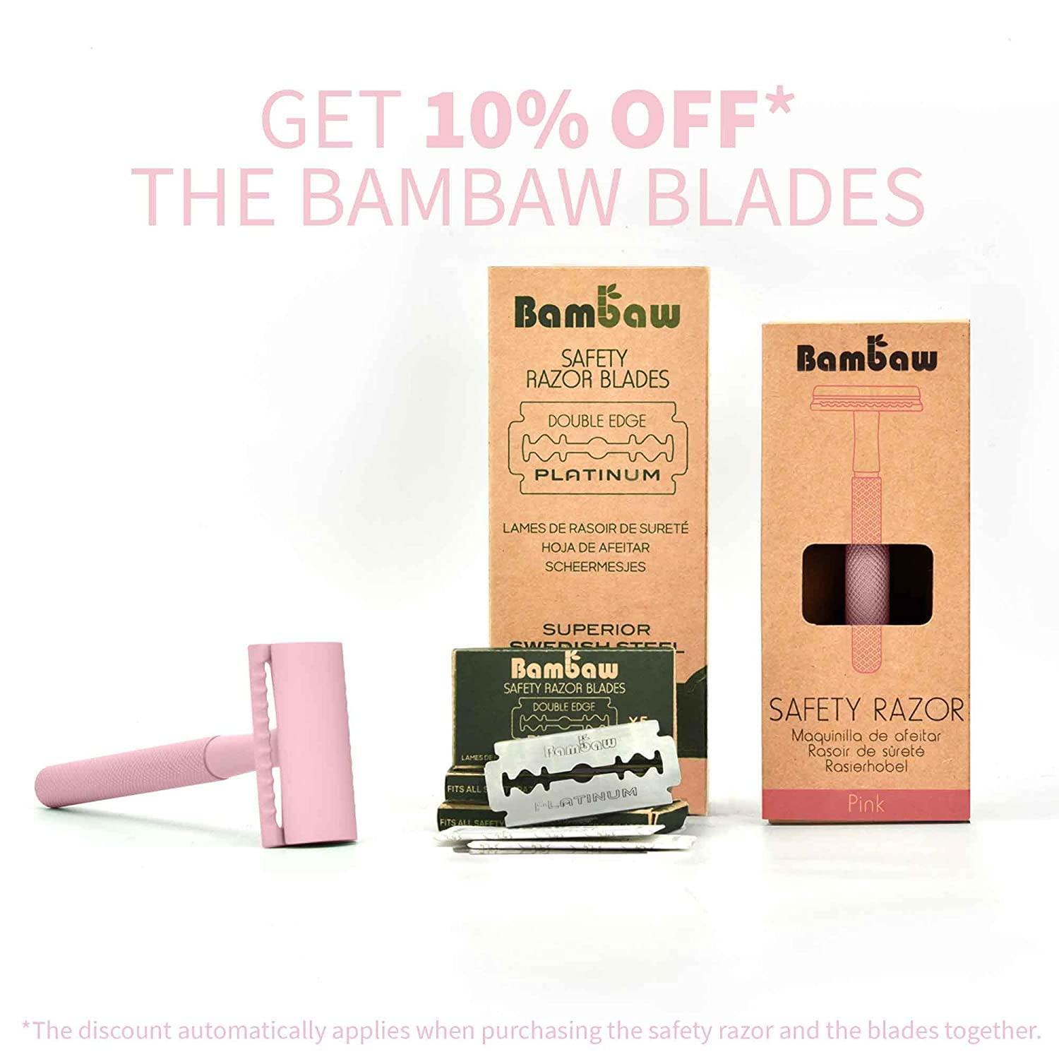 Bambaw Pink Double Edge Safety Razor for Women | Eco-Friendly Reusable ...